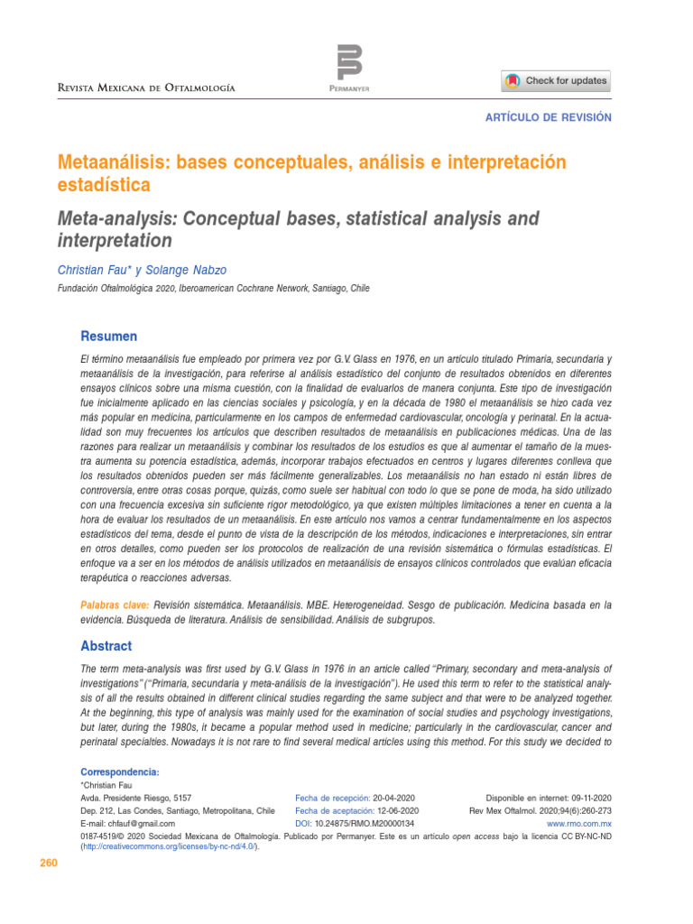 Metaanálisis bases conceptuales | PDF | Metaanálisis | Diferencia