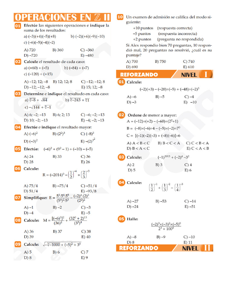 Operaciones Básicas en Z Ii | PDF
