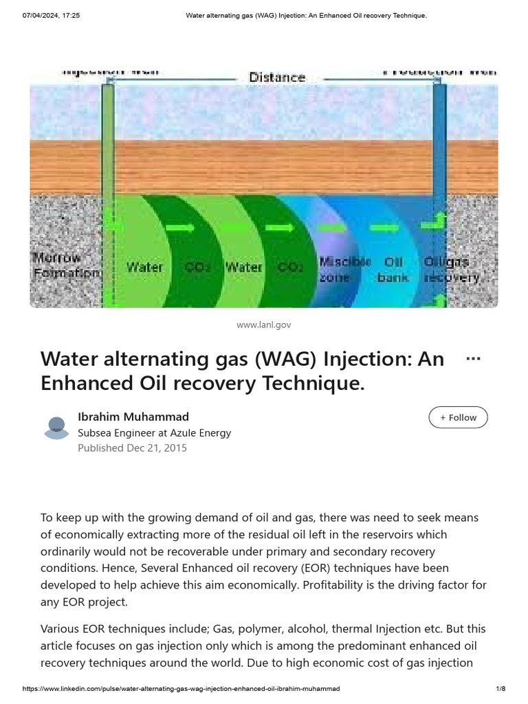Water Alternating Gas (WAG) Injection - An Enhanced Oil Recovery ...