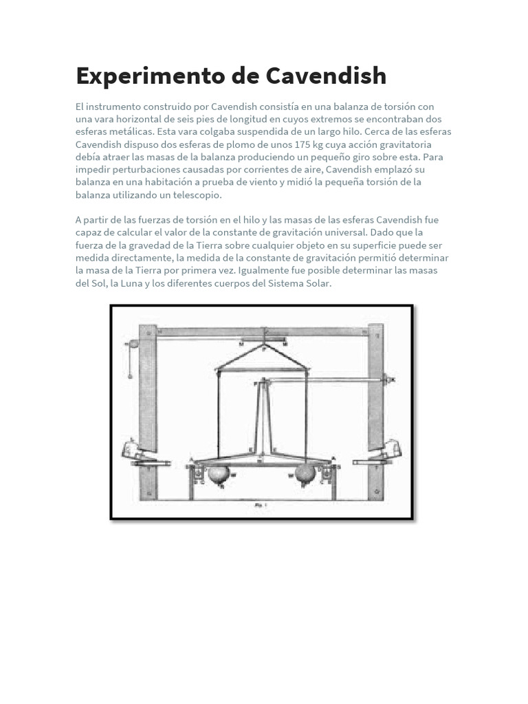 Experimento de Cavendish | PDF