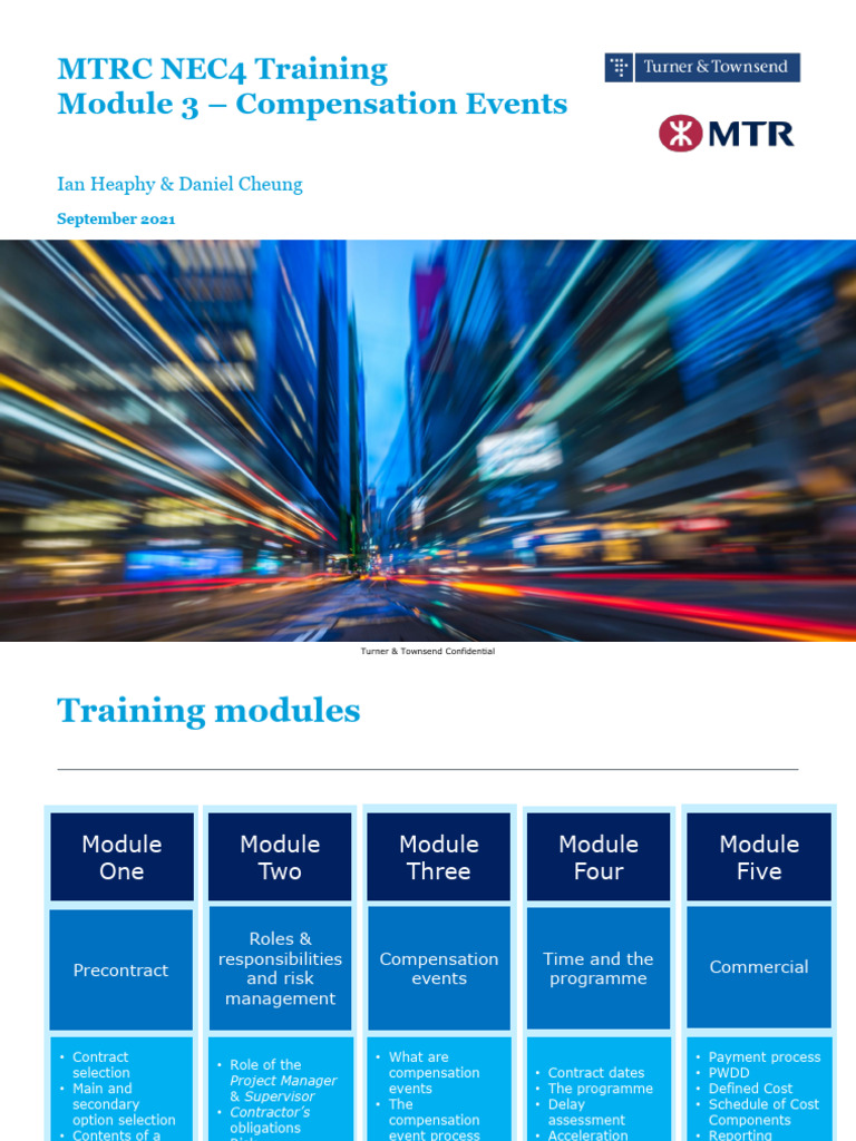 NEC4 Module 3: Compensation Events | PDF | Business