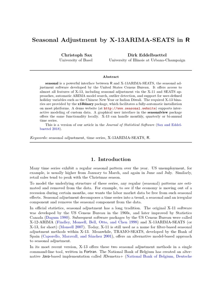 seas | PDF | R (Programming Language) | Seasonal Adjustment