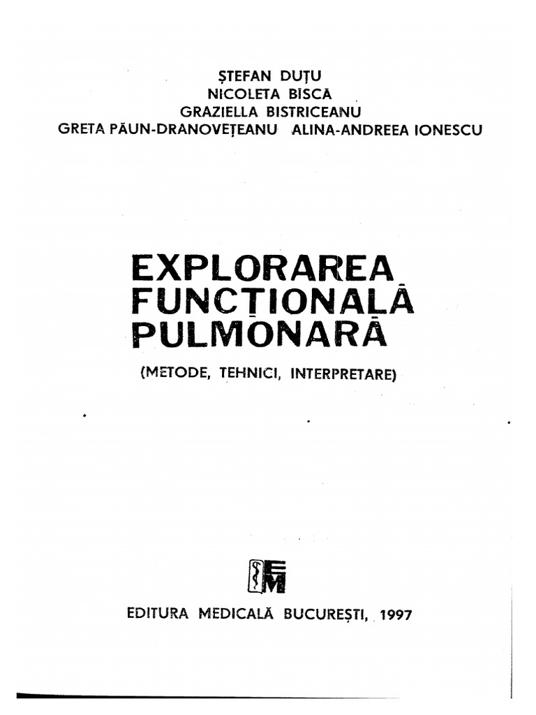 Dutu - Explorarea Functionala Pulmonara | PDF Dutu - Explorarea Functionala Pulmonara | PDF