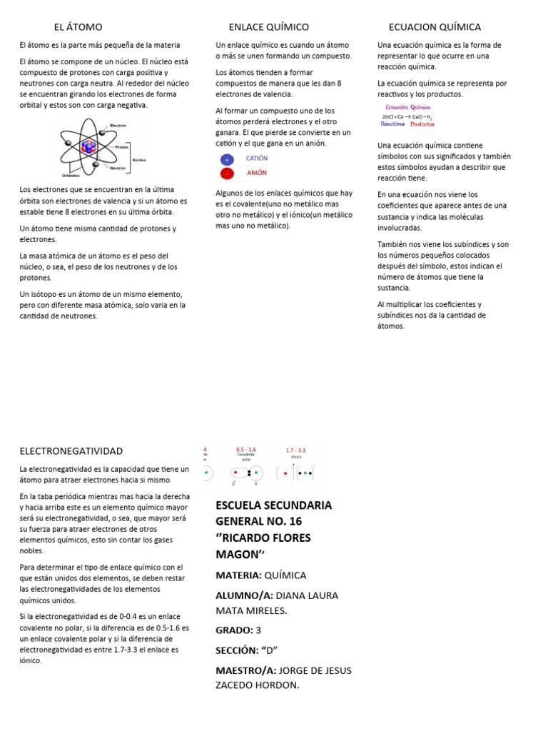 El Atomo | PDF | Compuestos químicos | Química