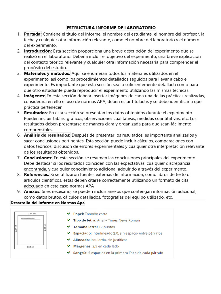 Estructura Informe de Laboratorio | PDF | Experimentar | Laboratorios