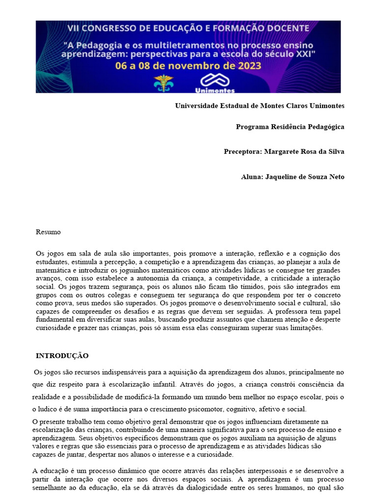 Resumo Academica Jack | PDF | Aprendizado | Pedagogia