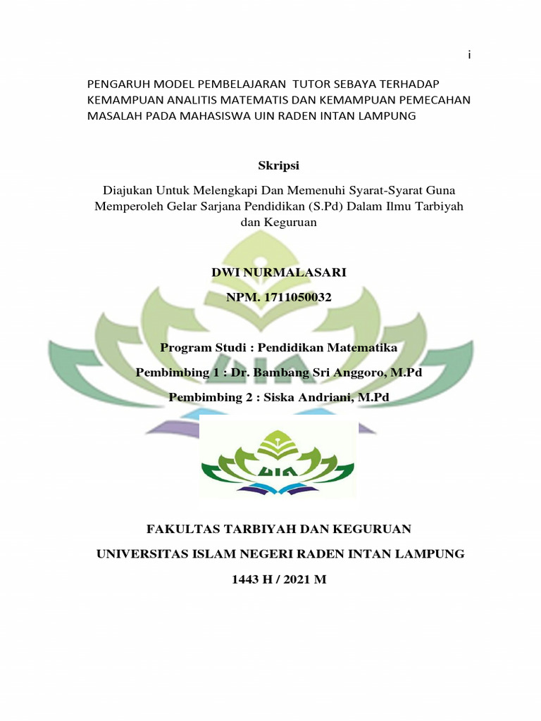 Pengaruh Tutor Sebaya pada Kemampuan Matematika | PDF