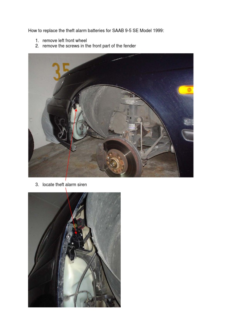 Saab 9-5 Alarm Batteries | PDF