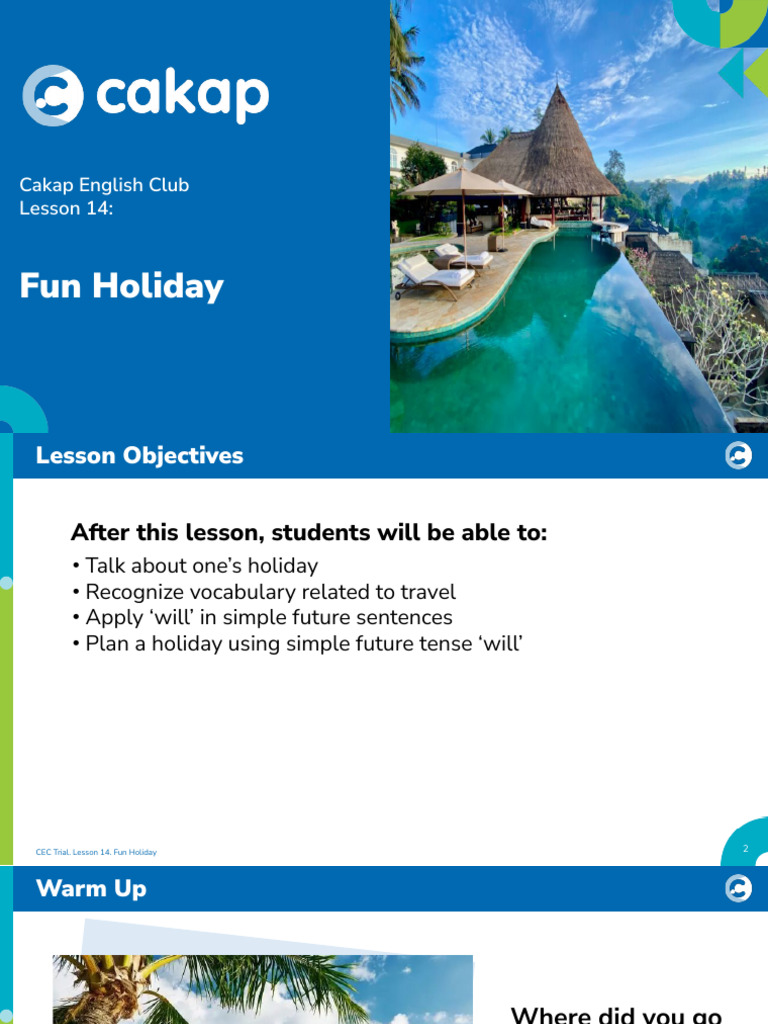 Fun Holiday: Cakap English Club Lesson 14 | Download Free PDF ...