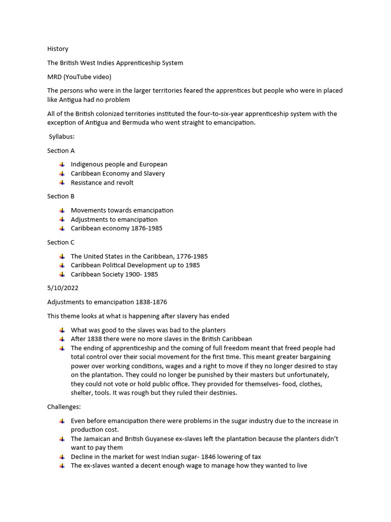 History notes | PDF | Abolitionism | Slavery