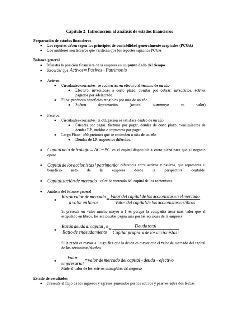 Cap 2 Libro | PDF | Compartir (Finanzas) | Hoja de balance