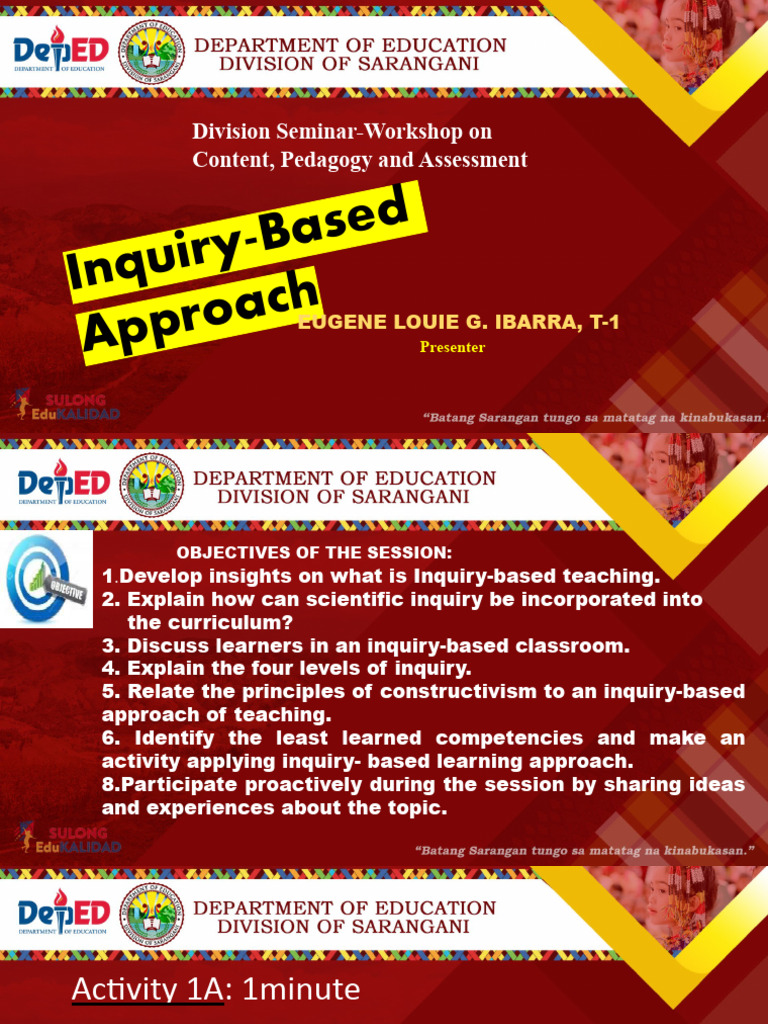 INQUIRY BASED Eugenelouie | PDF | Inquiry Based Learning | Constructivism (Philosophy Of Education)