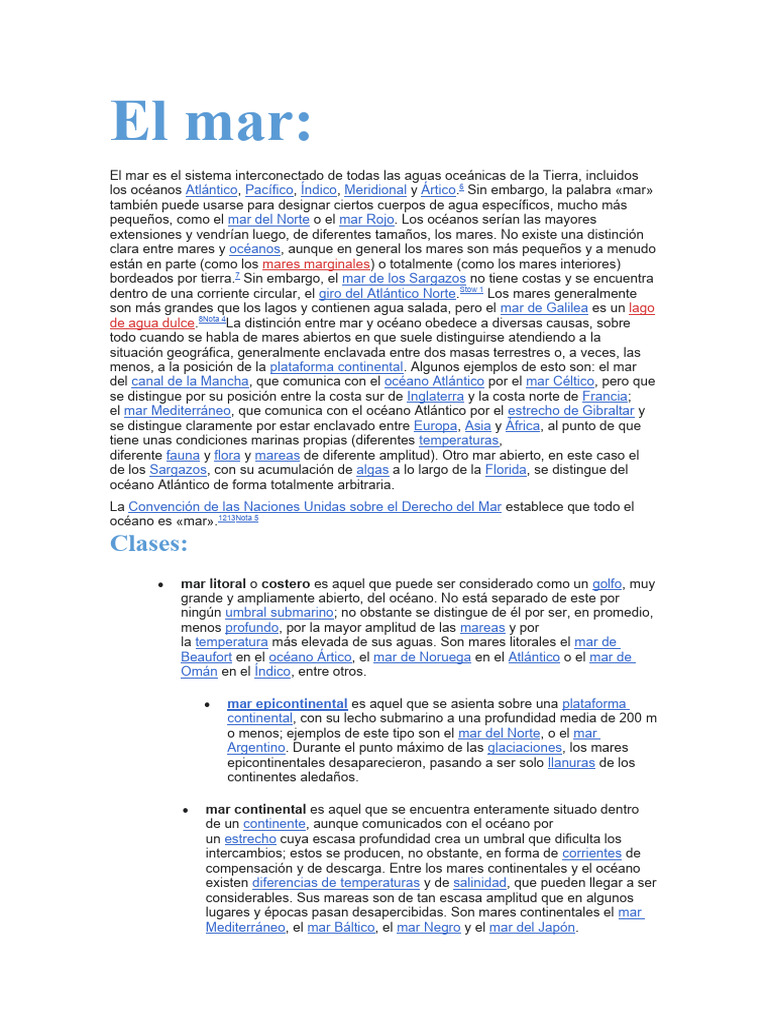Diferencias entre Mares y Océanos | PDF | Mar | océano Atlántico