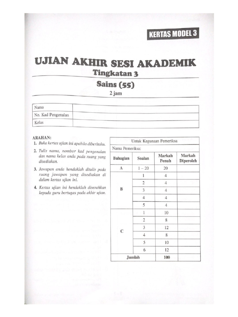 KERTAS MODEL 3 | PDF