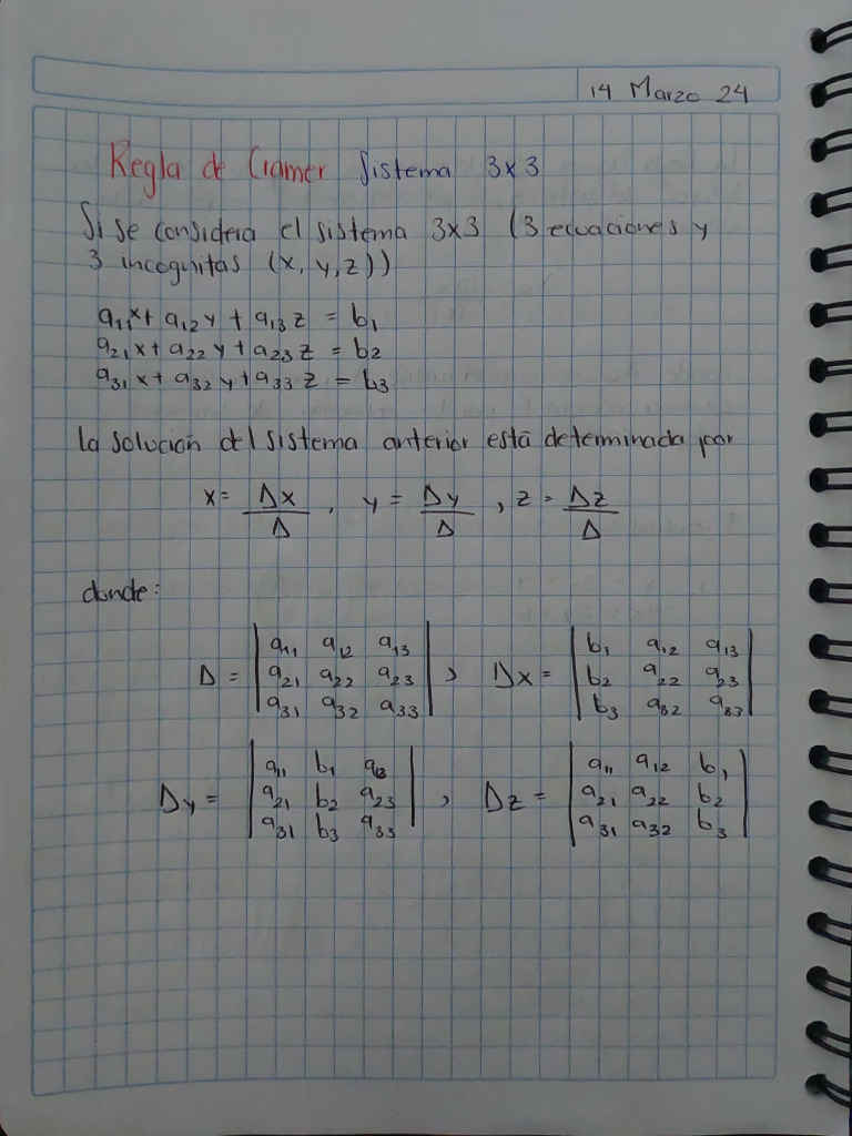 Ejemplos Ejercicios Álgebra Lineal Sistema 3x3 | PDF