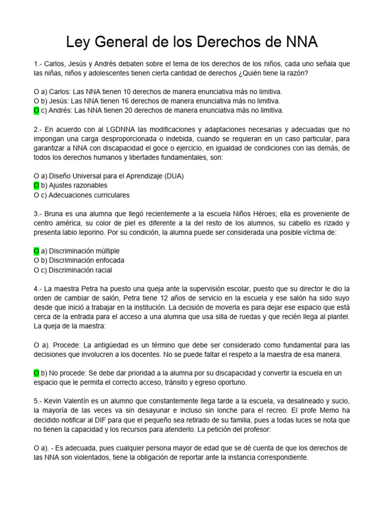 Ley General de Los Derechos de NNA | PDF | Evaluación | Aprendizaje