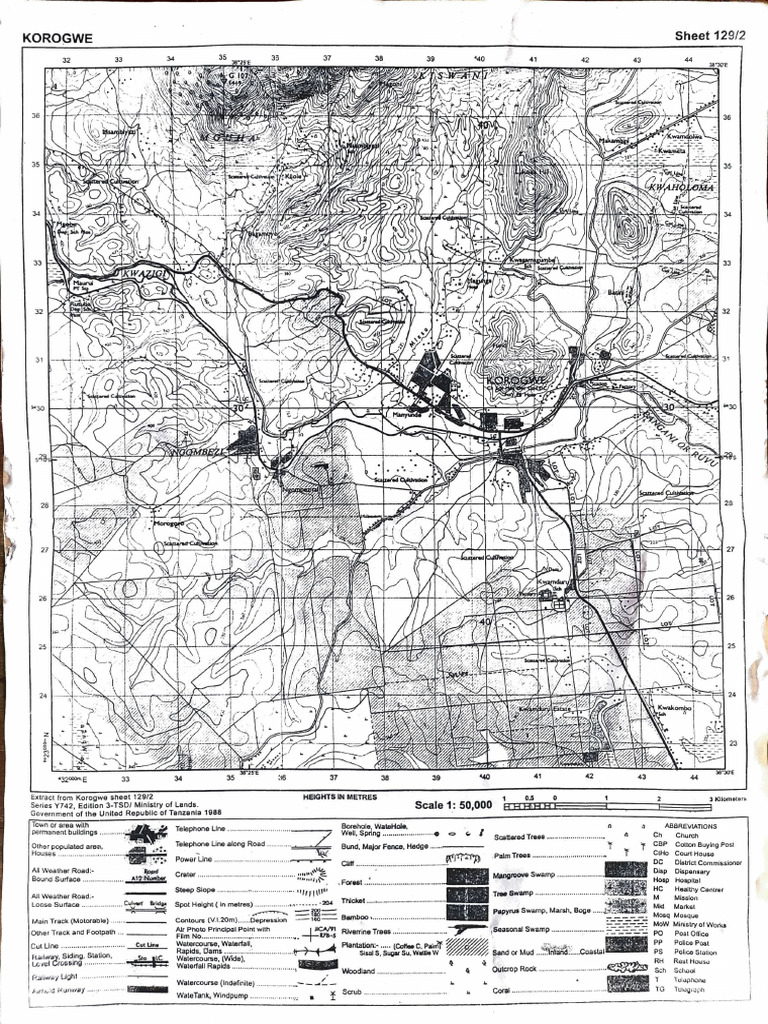 GEO -MAP EXTRACT KOROGWE SHEET Setter 3 | PDF | Habitat | Landscape