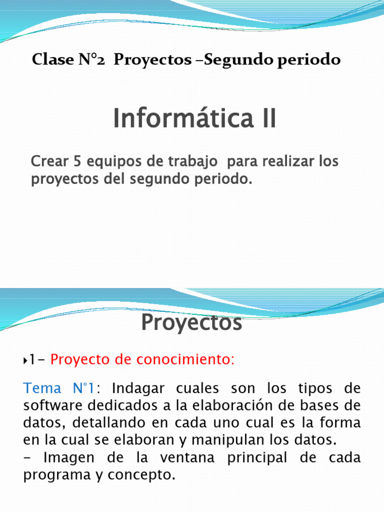 clase 2 proyectos segundo periodo 2 año | PDF
