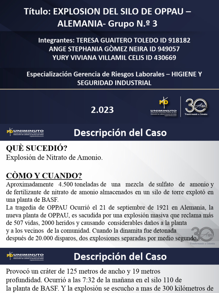 Explosión del silo de Oppau en 1921 | PDF | Fertilizante