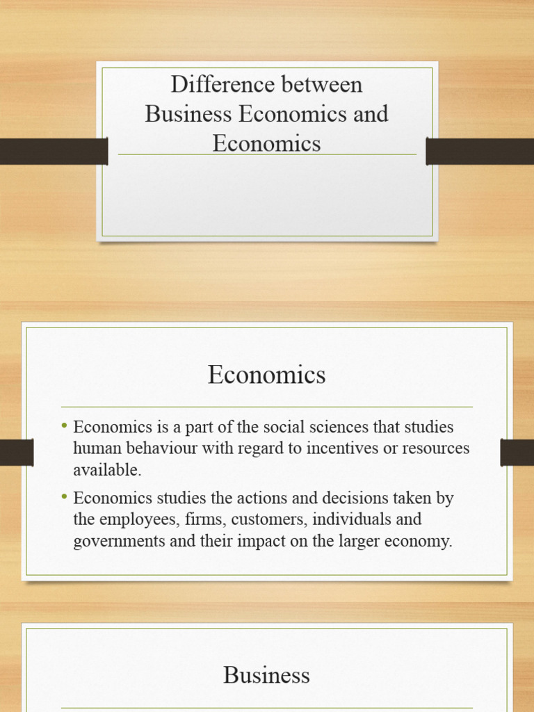 Difference Between Business Economics and Economics | PDF | Economics ...