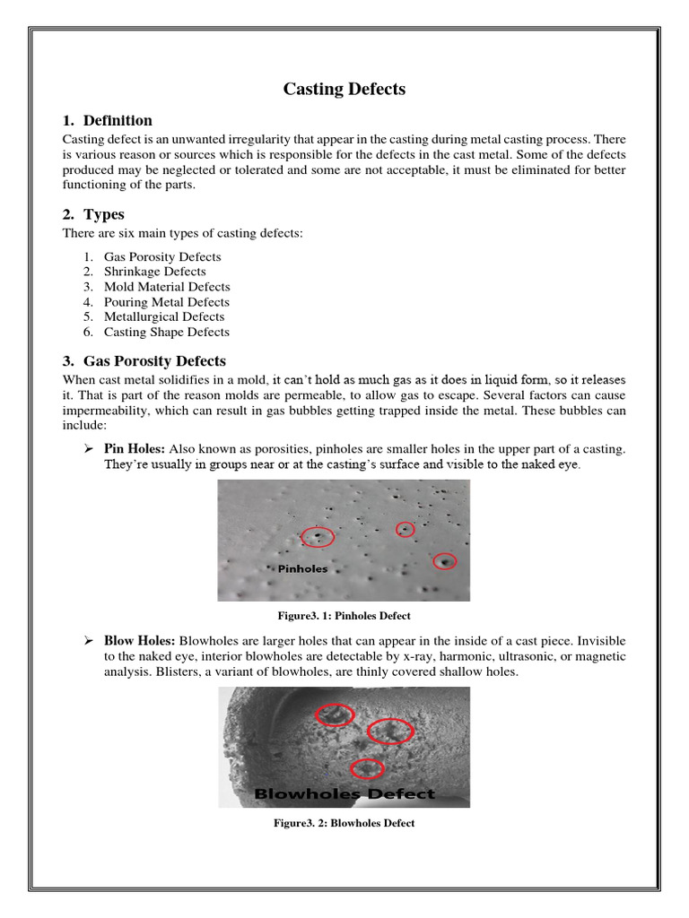 Casting Defects | PDF | Secondary Sector Of The Economy | Materials