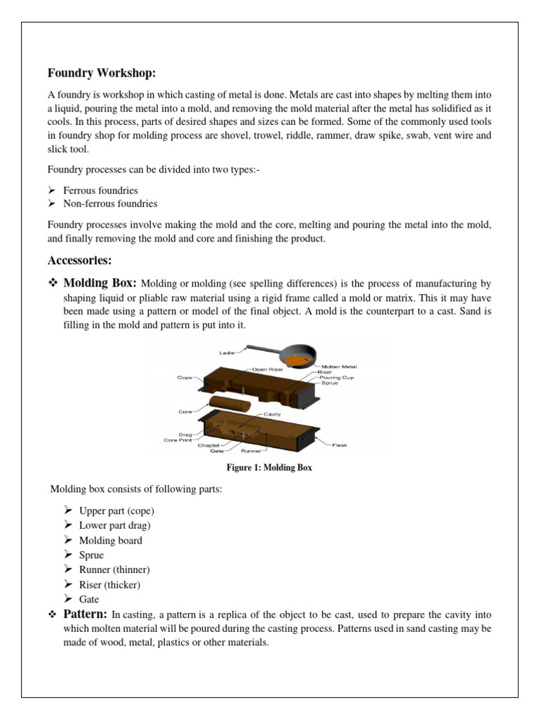 Foundry Workshop Tools and Processes | PDF | Foundry | Building Engineering