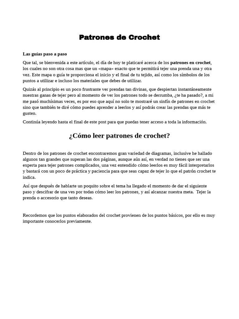 Guía de Patrones | Descargar gratis PDF | Tejer | Tecnicas artisticas