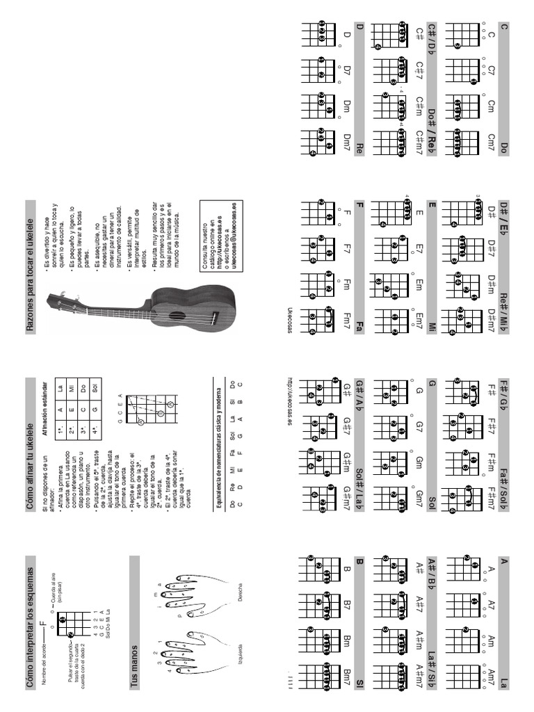 Ukulele Guia de Acordes | PDF | Pitch (Música) | Escalas musicales