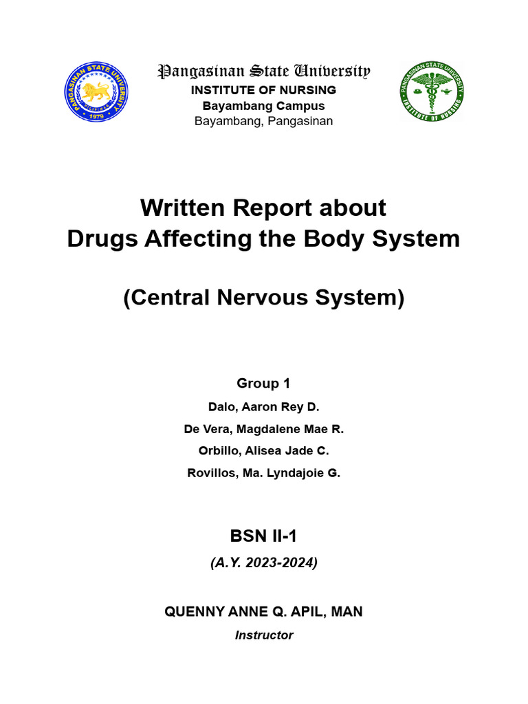 Drugs Impacting the Central Nervous System | PDF | Analgesic | Benzodiazepine
