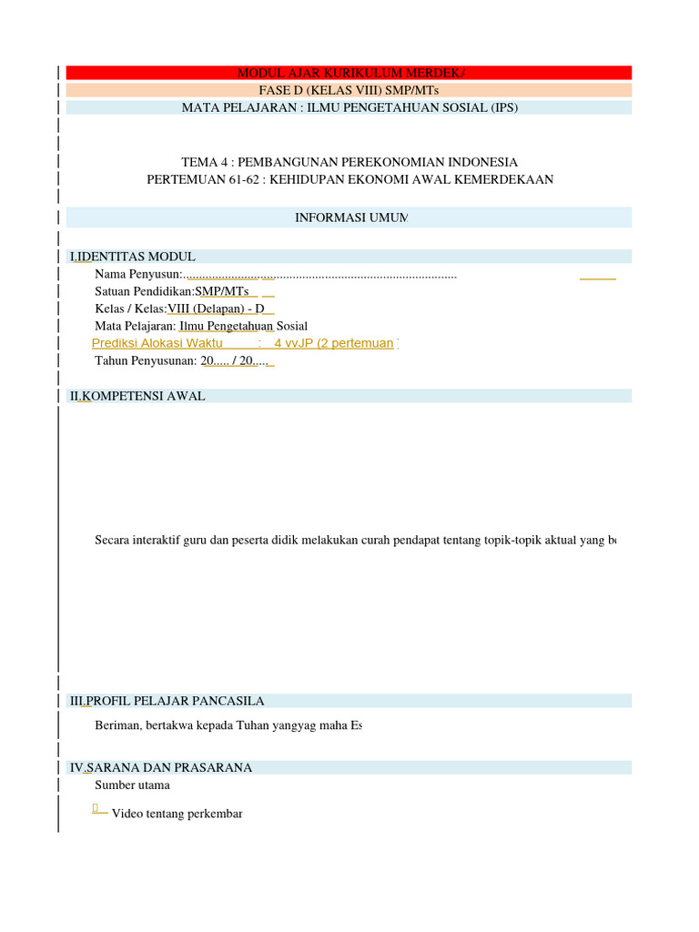 Modul IPS Kls 8 Tema 4 | PDF