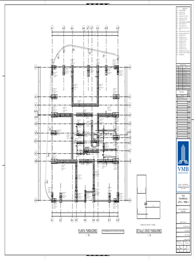 Vp21c-Cal-Pl-A201 - Planta - de - Armaduras - de - Fundaciones-A | PDF