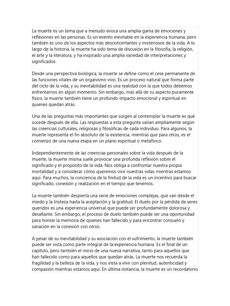 La Muerte | PDF | Muerte | Experiencia