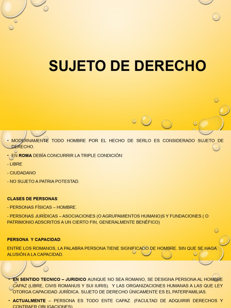 Curso de Derecho Romano Clase 4 Sujeto de Derecho | PDF | Esclavitud ...