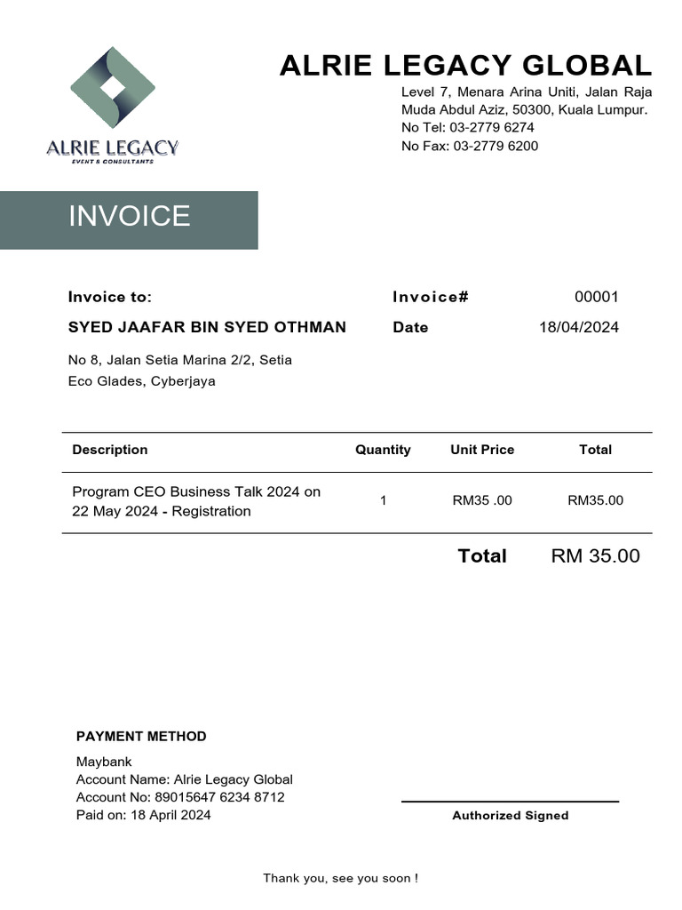 White Yellow Simple Minimalist Invoice | PDF