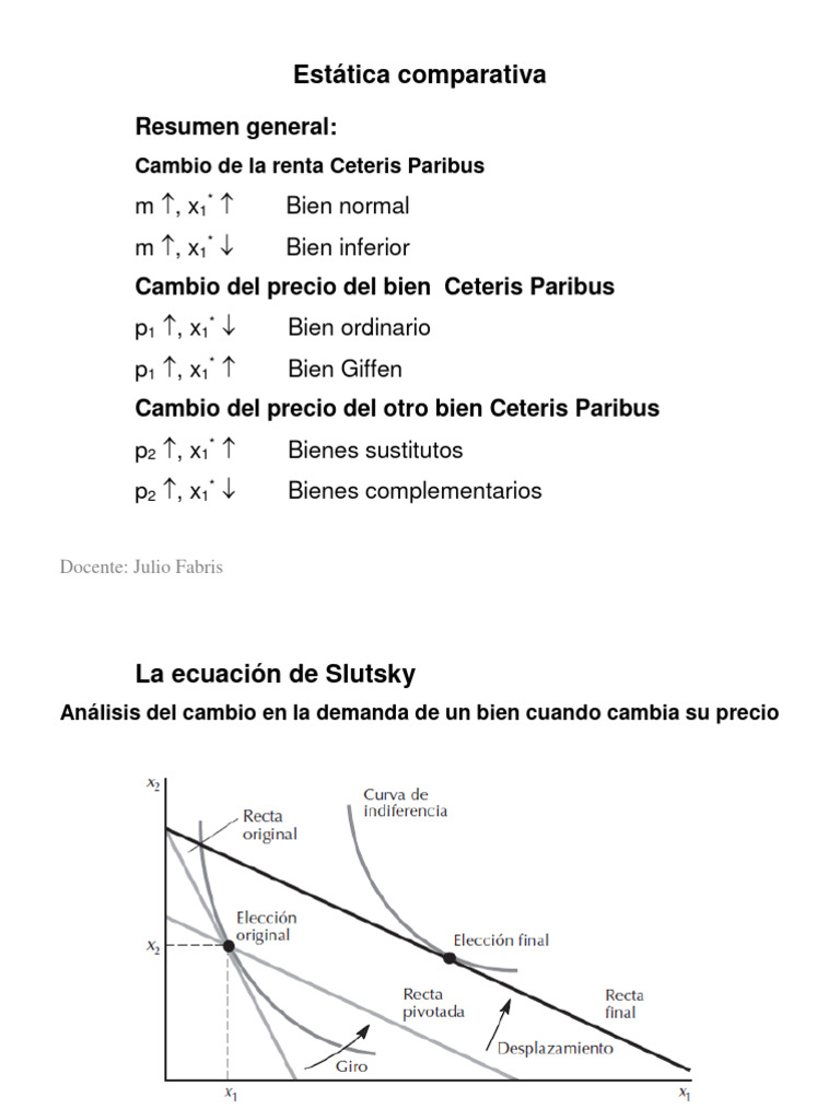 Análisis de la Ecuación de Slutsky | PDF | Microeconomía | Ciencias ...