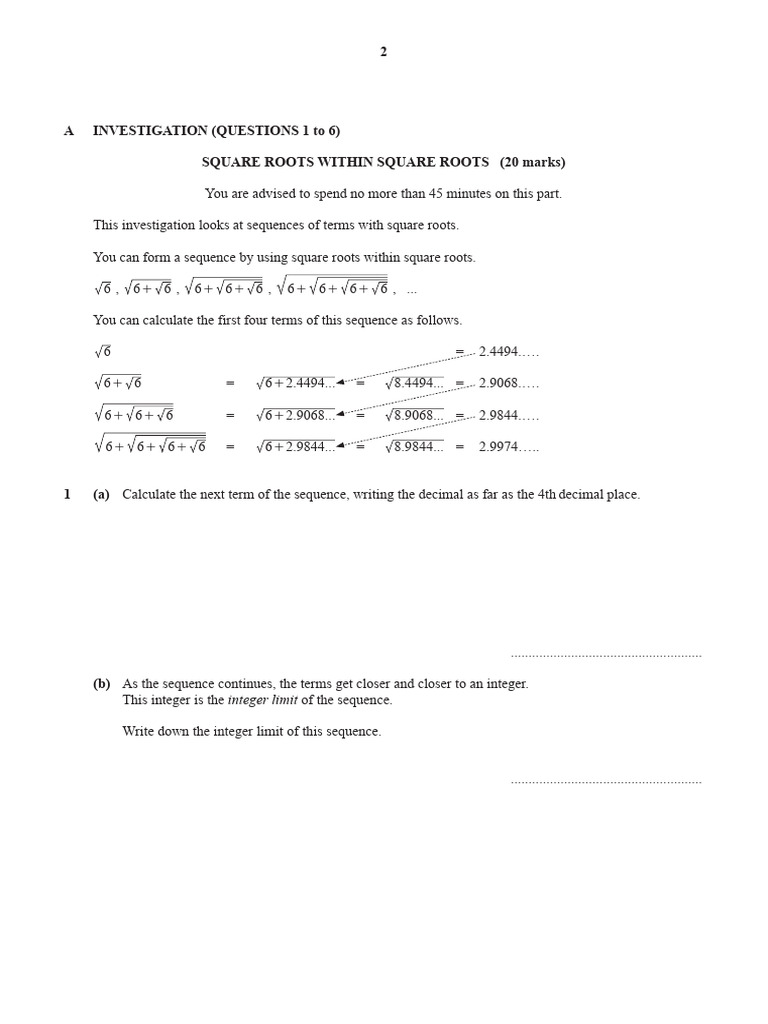 Square Roots Within Square Roots | PDF | Square Root | Sequence