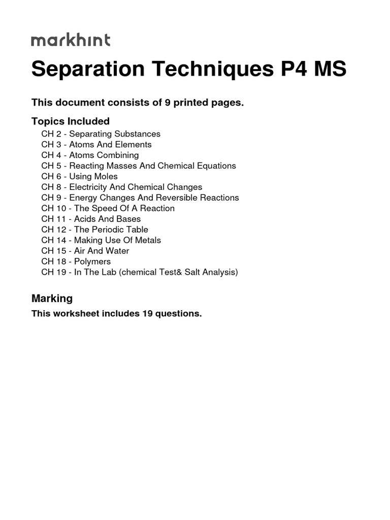 Separation Techniques P4 MS | PDF