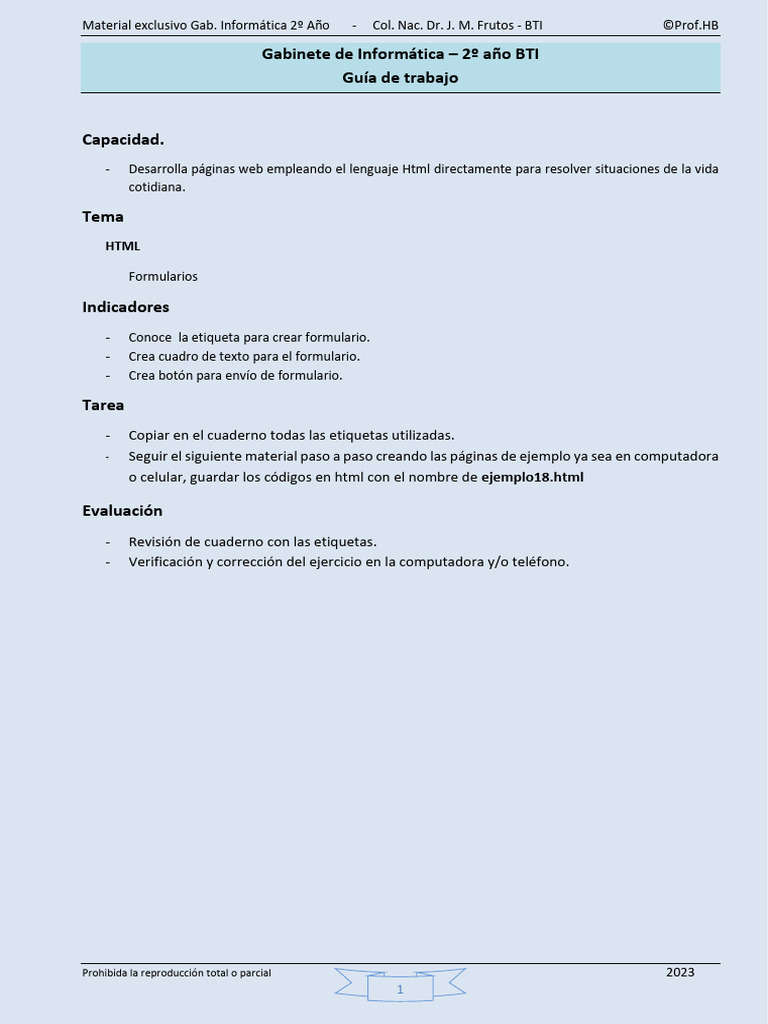Guía de HTML: Formularios y Listas | PDF | HTML | Red mundial
