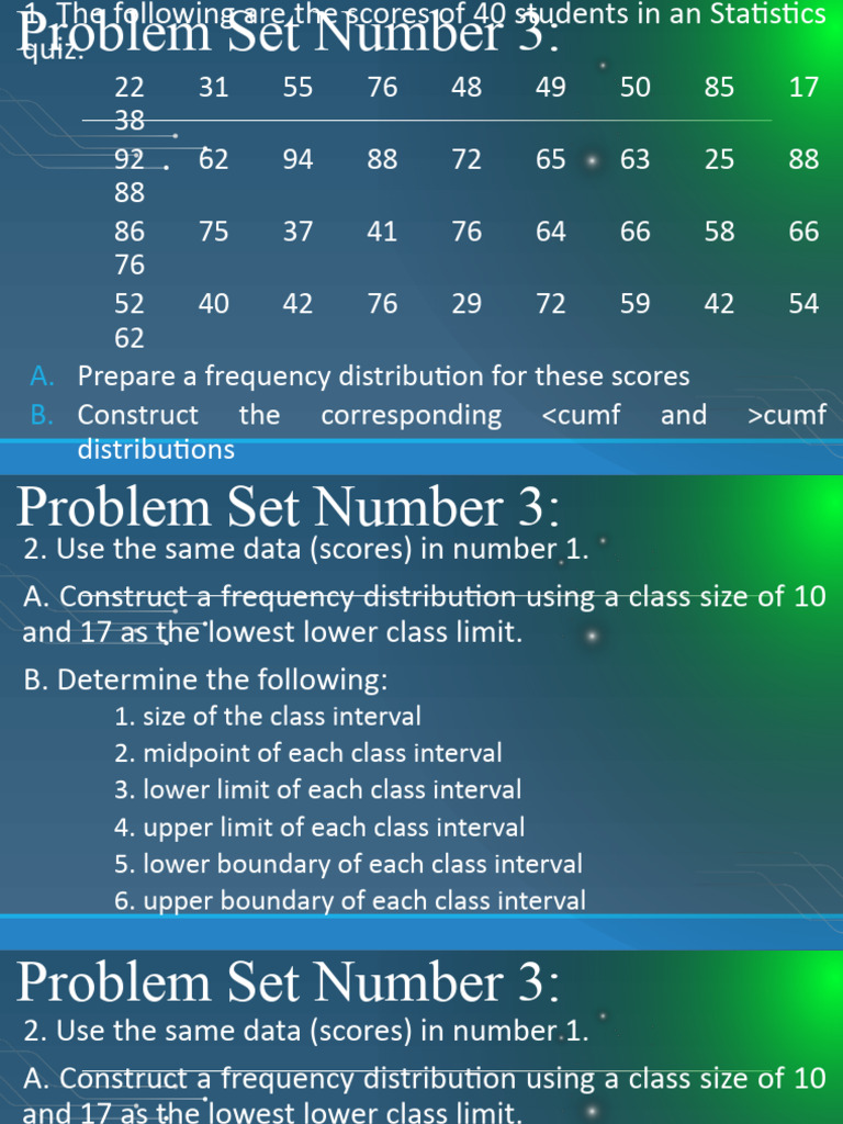 Statistics Problem Set for Students | PDF | Teaching Methods & Materials