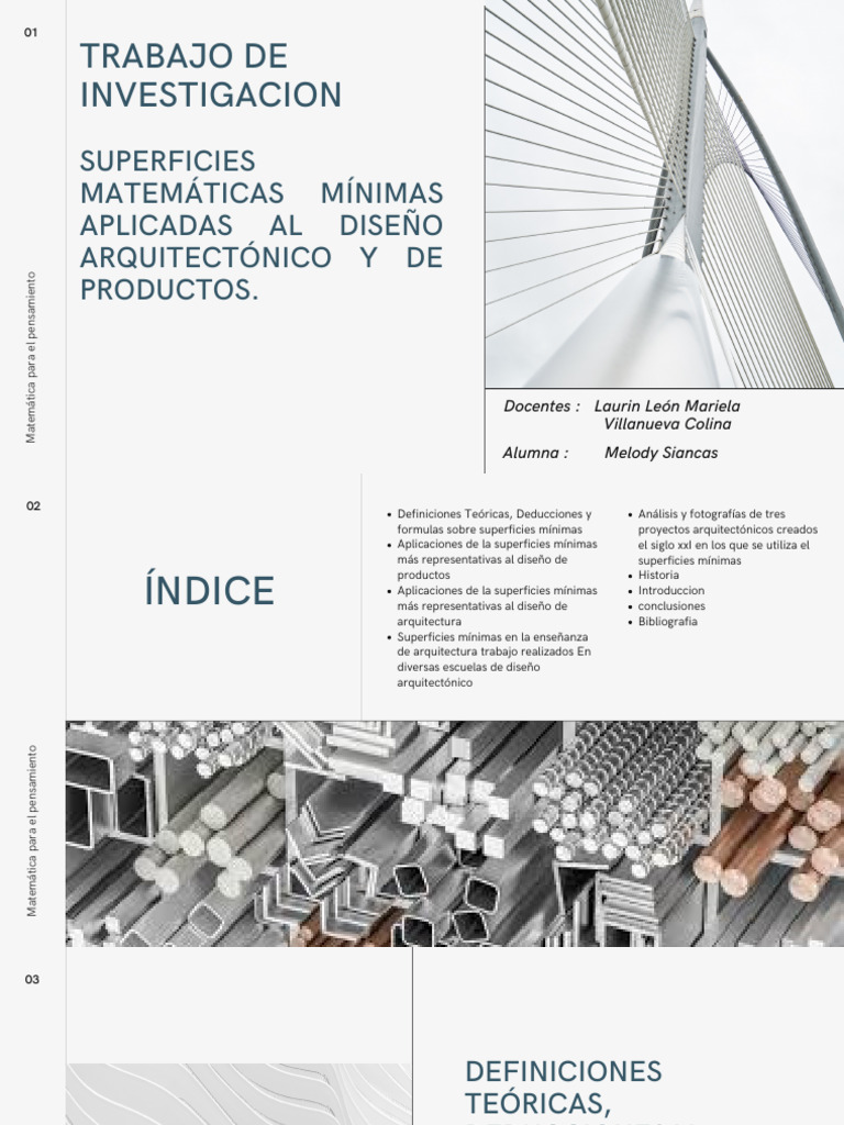 Superficies Mínimas en El Diseño Arquitectónico e Industrial. (1) Final | PDF | Diseño | Ecuaciones