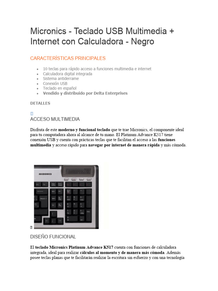 Micronics K517 CALCULATOR | PDF
