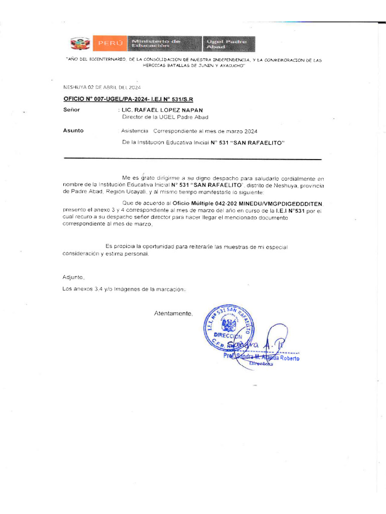 Oficio 007 2024 SR | PDF