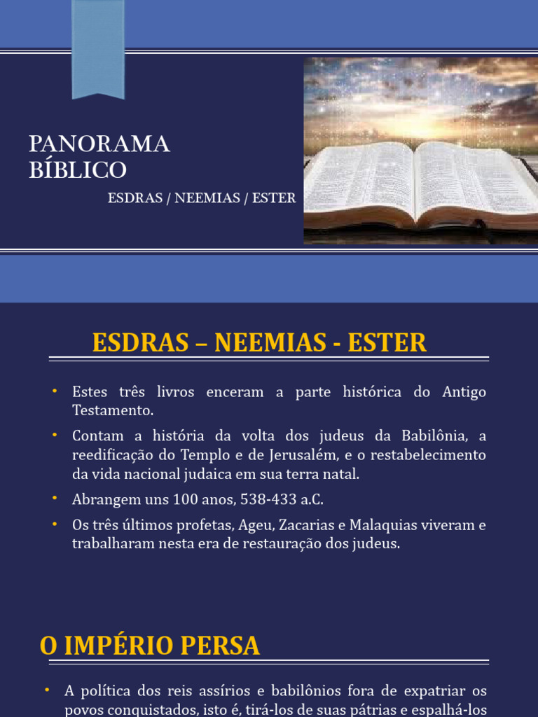 Aula 21 Esdras-Neemias-Ester | PDF | Livro de Ester | Esdras