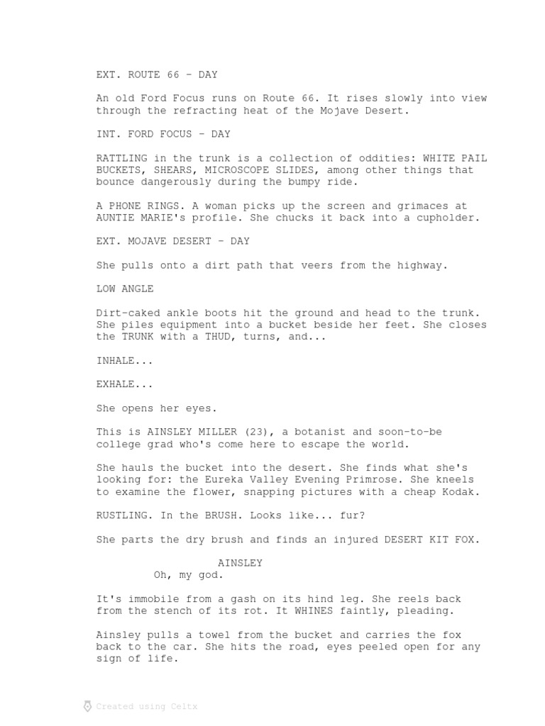 Script Evening Primrose | PDF | Art | Mystery, Thriller & Crime Fiction