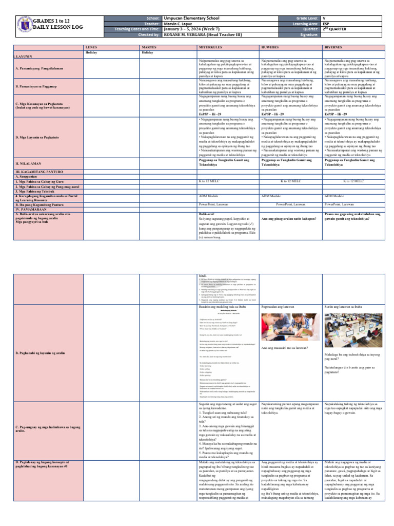 DLL WEEK 8 ESP | PDF