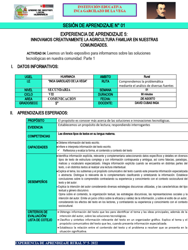 SES 1 ACT4(1) EXP 5 | PDF | Aprendizaje | Evaluación
