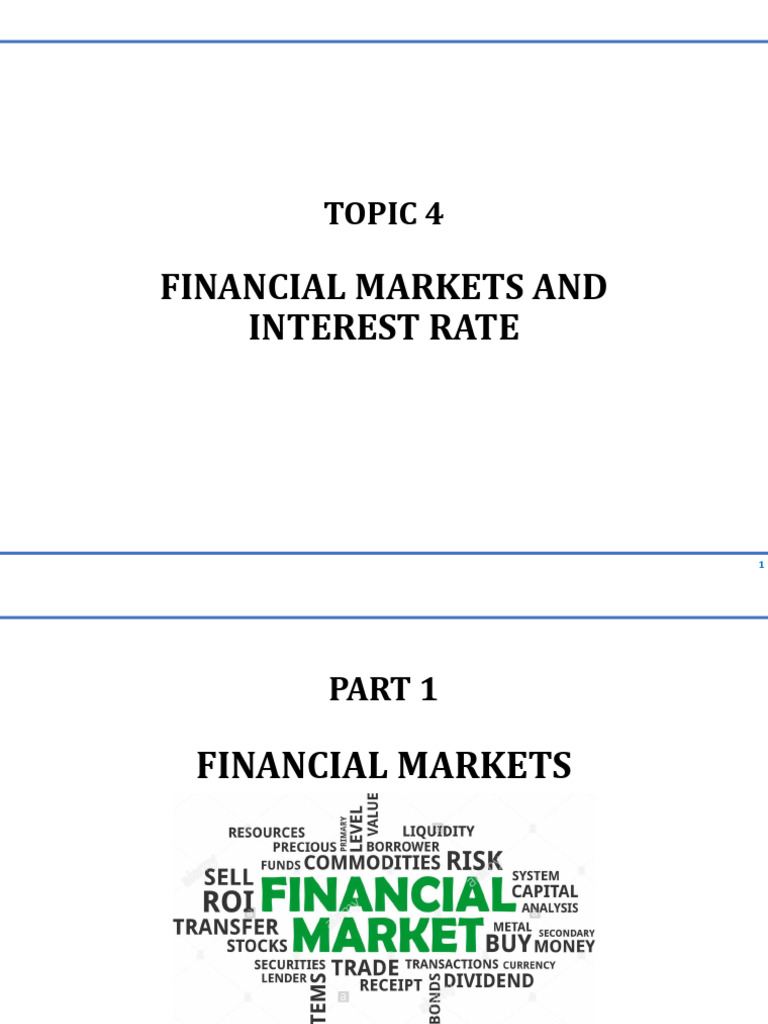 Topic 4. Financial Makets and Interest Rate | PDF | Interest | Bonds ...