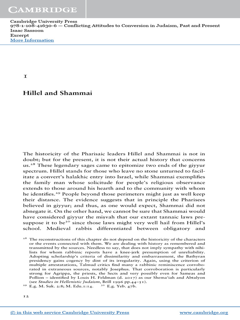 Hillel and Shammai | PDF | Pharisees | Jews And Judaism