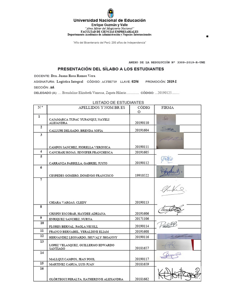 Formato Aceptación de Silabo Logis Integral Abril 2022 | PDF | Perú