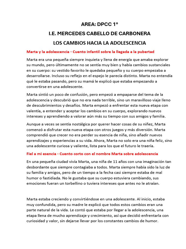 Lectura DPCC 1° | PDF | Adolescencia | Sicología